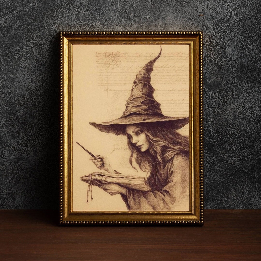 Witch Poster, Printable Witch, Wizard Print, Abandoned Art, Dark ...