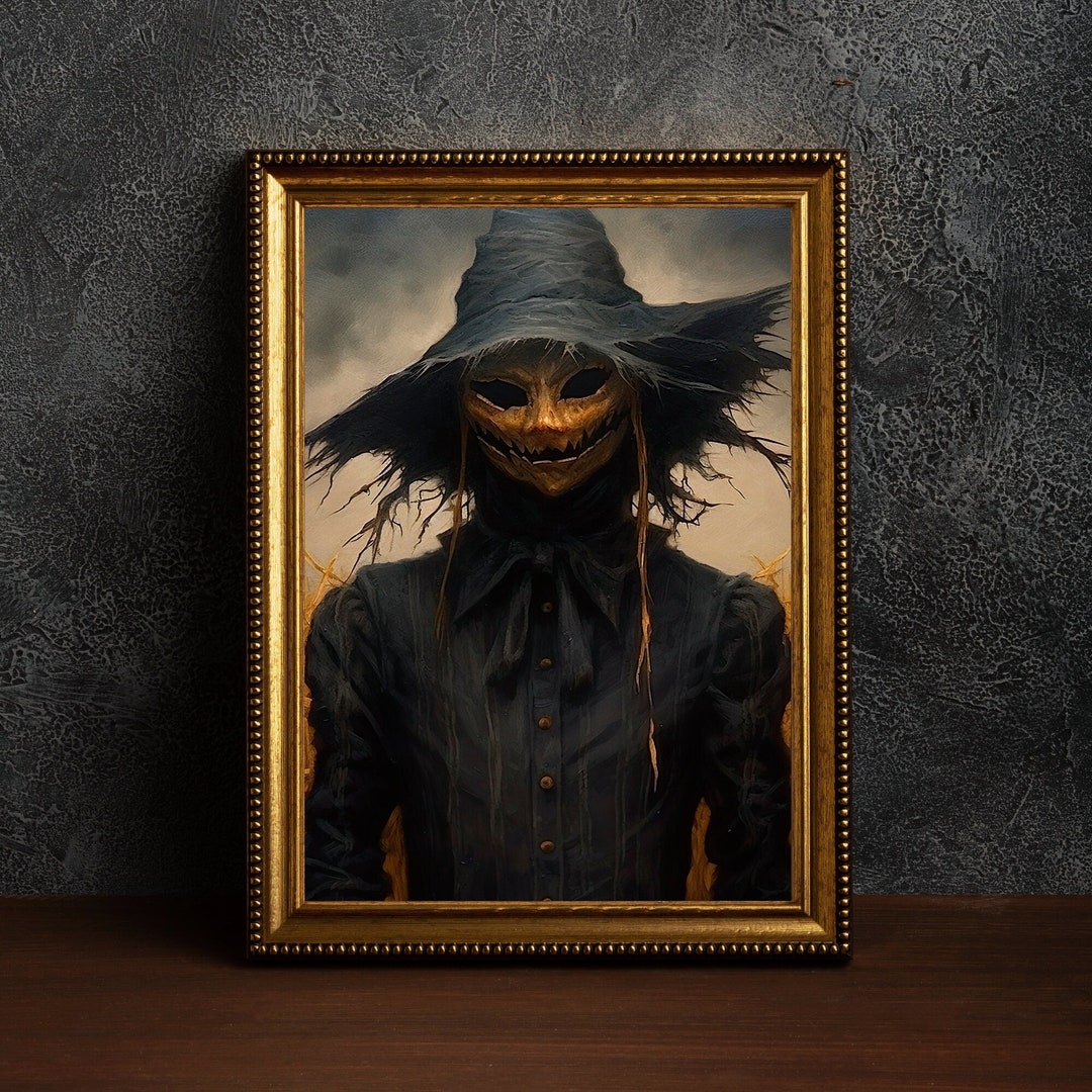 Scarecrow Poster, Sheeted Scarecrow Art Print, Scarecrow Gothic ...