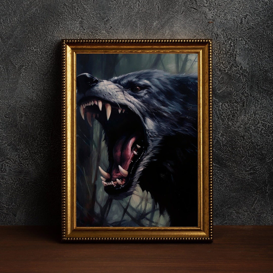 Angry Wolf Poster, Sheeted Wolf Art Print, Wolf Gothic Printable ...