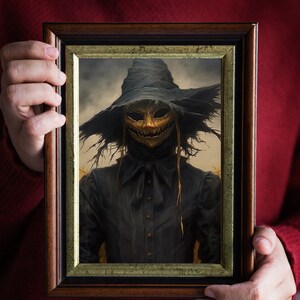 Scarecrow Poster, Sheeted Scarecrow Art Print, Scarecrow Gothic ...