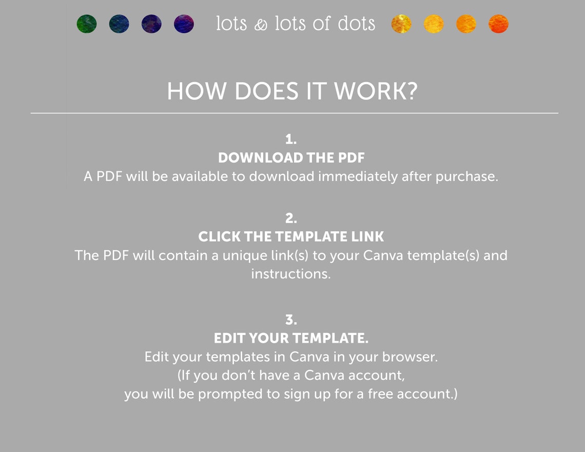 Letterhead Template, Canva Template, Fun Playful Colorful Dots, Spring ...