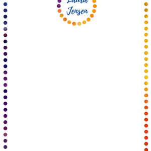 Letterhead Template, Canva Template, Fun Playful Colorful Dots, Spring ...