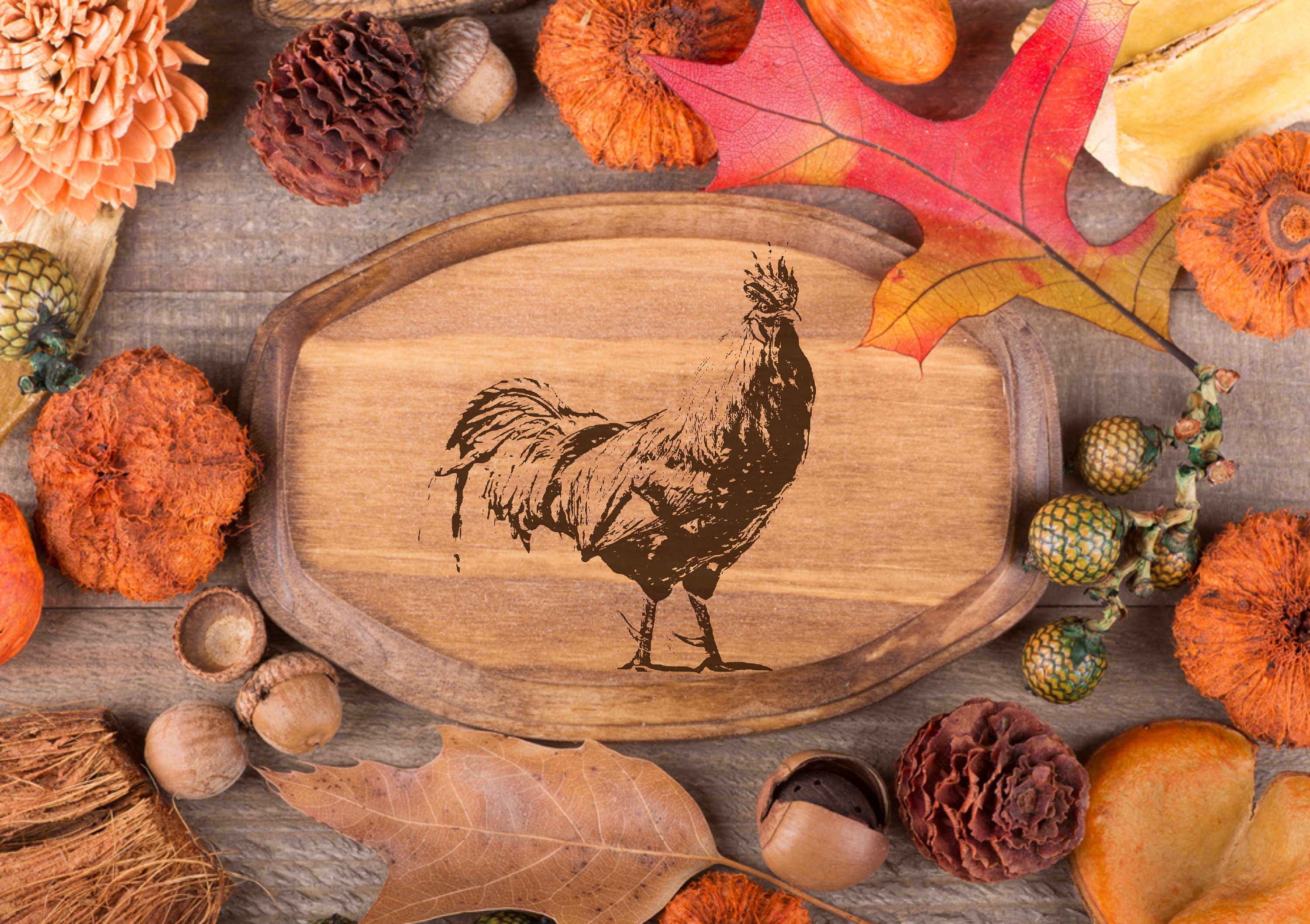 Laser Engrave File, Rooster Svg and Png, CO2 Glowforge, Diode Laser ...