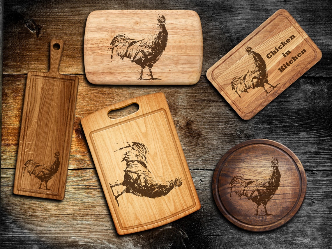 Laser Engrave File, Rooster Svg and Png, CO2 Glowforge, Diode Laser ...