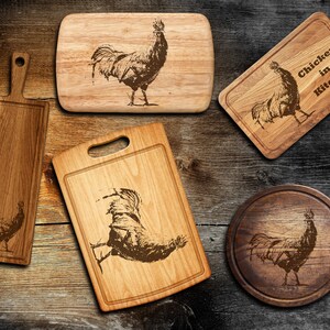 Laser Engrave File, Rooster Svg and Png, CO2 Glowforge, Diode Laser ...