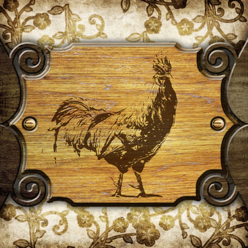 Laser Engrave File, Rooster Svg and Png, CO2 Glowforge, Diode Laser ...