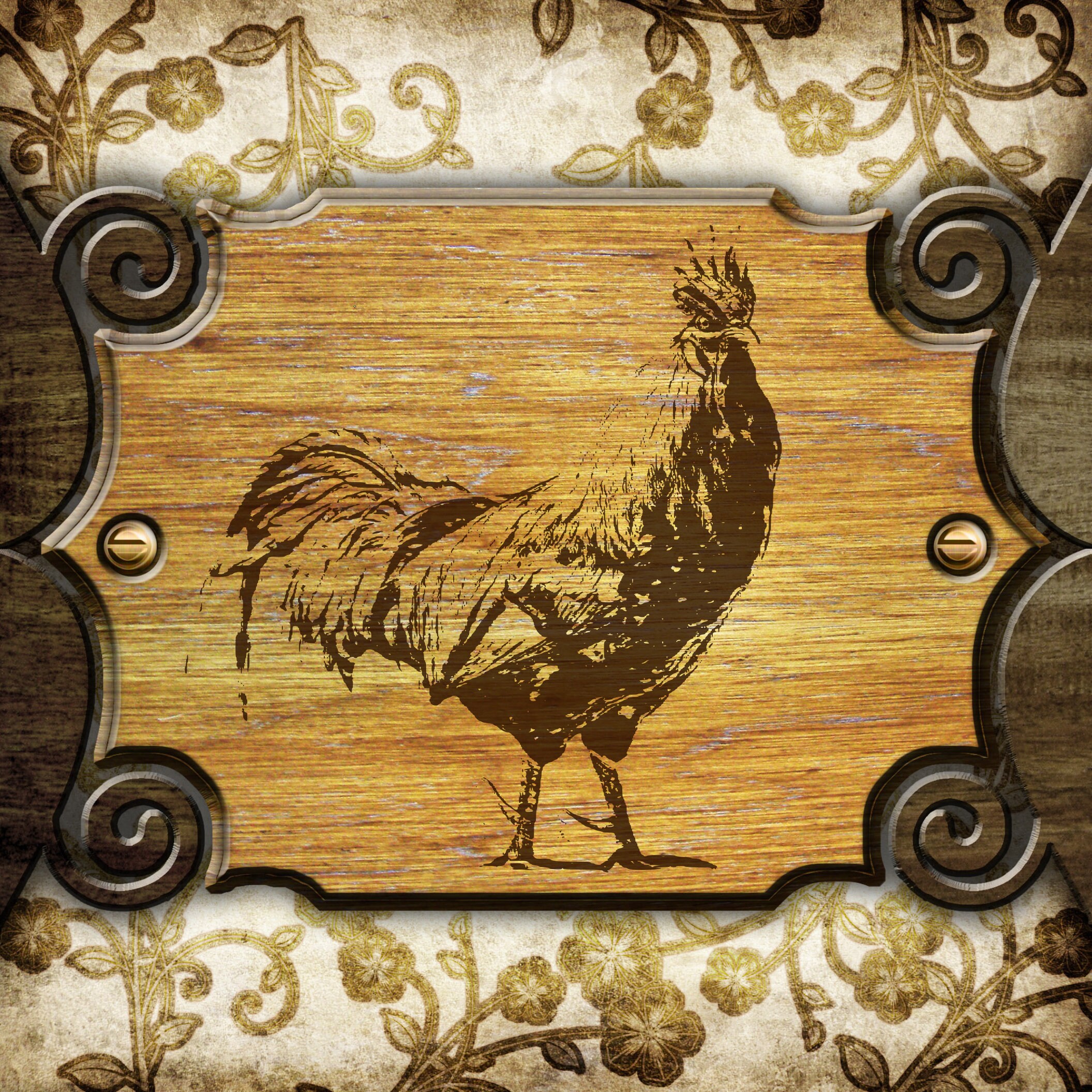 Laser Engrave File, Rooster Svg and Png, CO2 Glowforge, Diode Laser ...