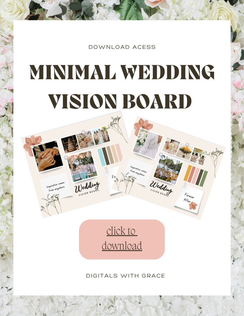 Minimal Wedding Vision Board – Canva Template - Etsy