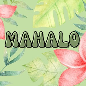 Mahalo Card Template Canva Template, Thank You Card - Etsy