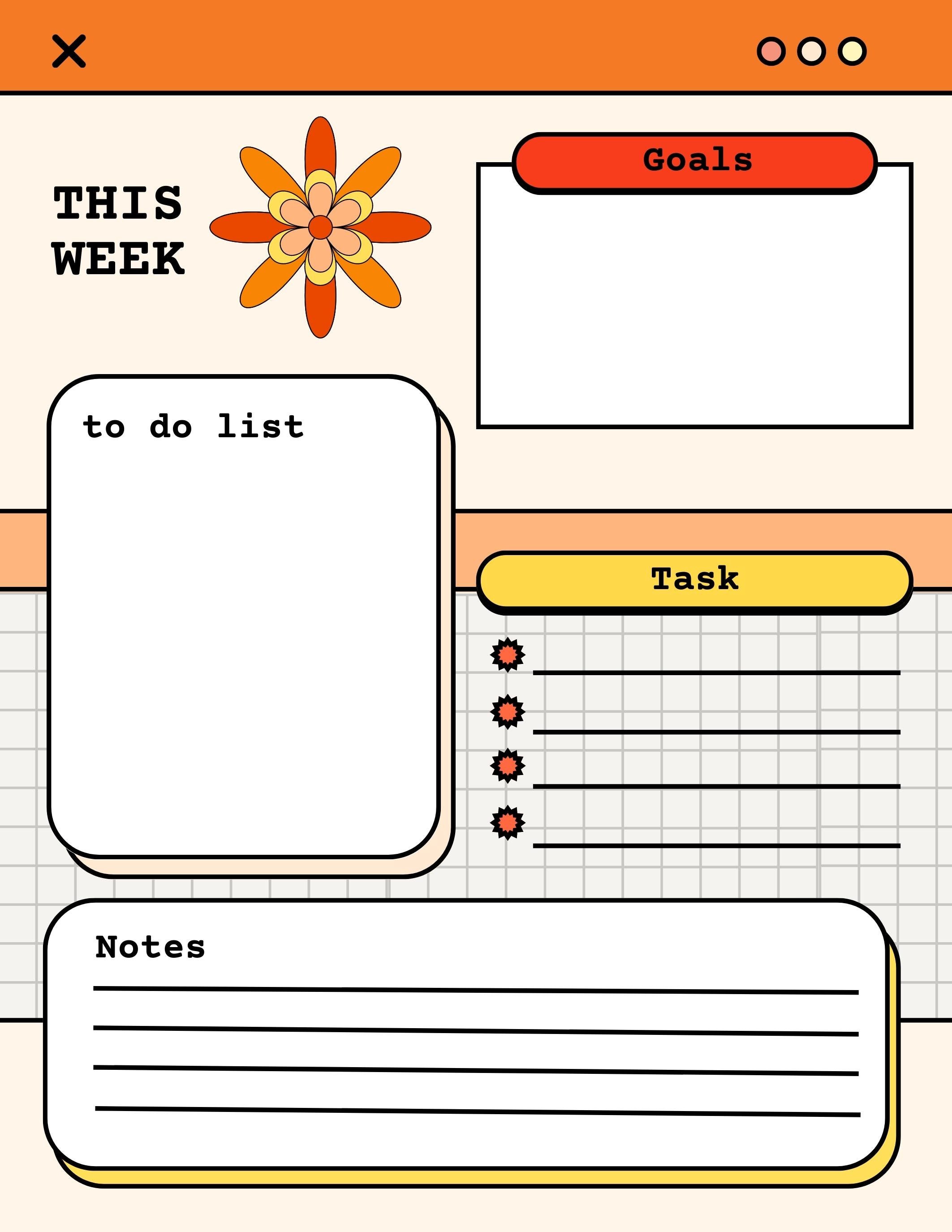 Retro Bullet Journal Canva Template, Digital Download, Printable ...