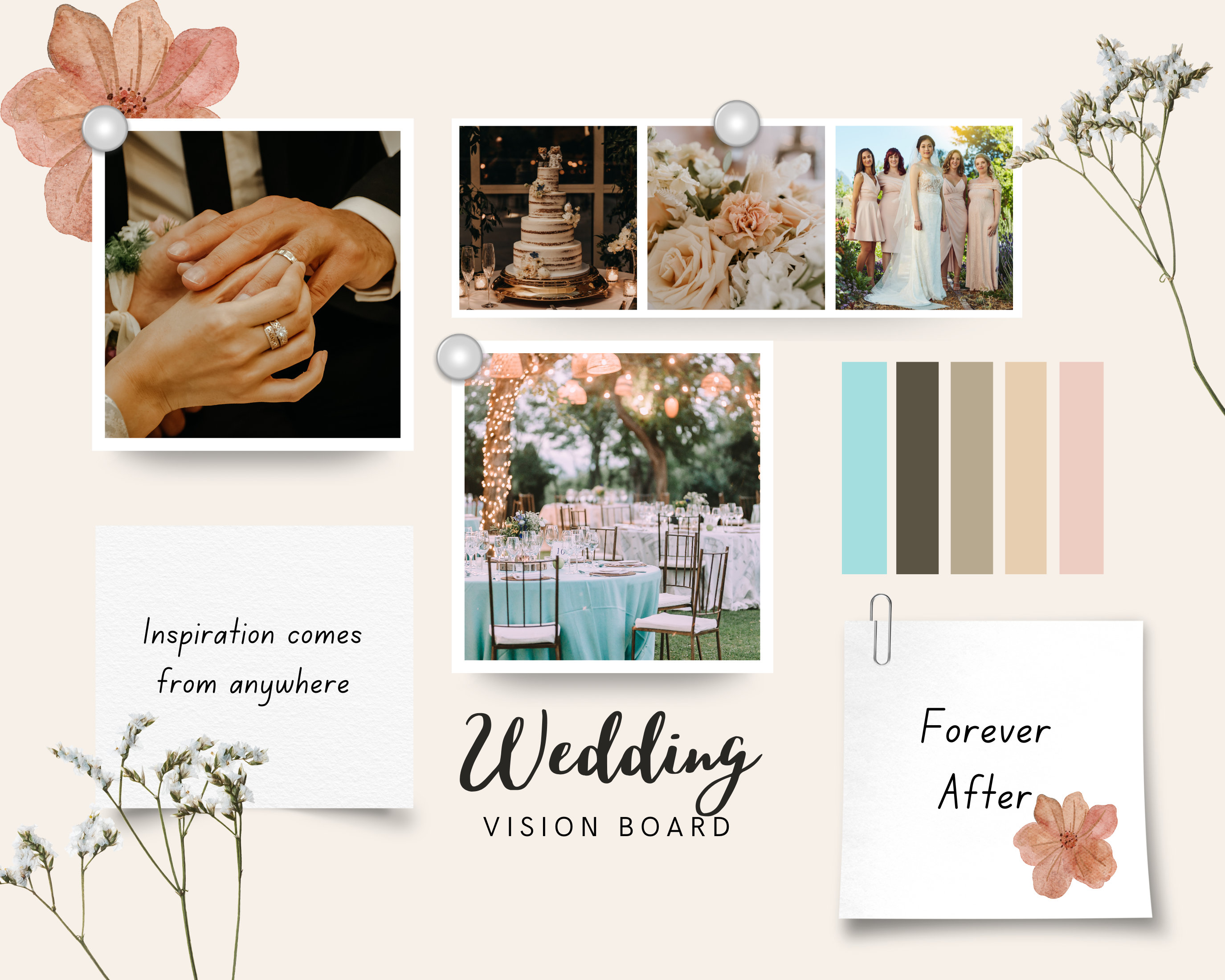 Minimal Wedding Vision Board – Canva Template - Etsy