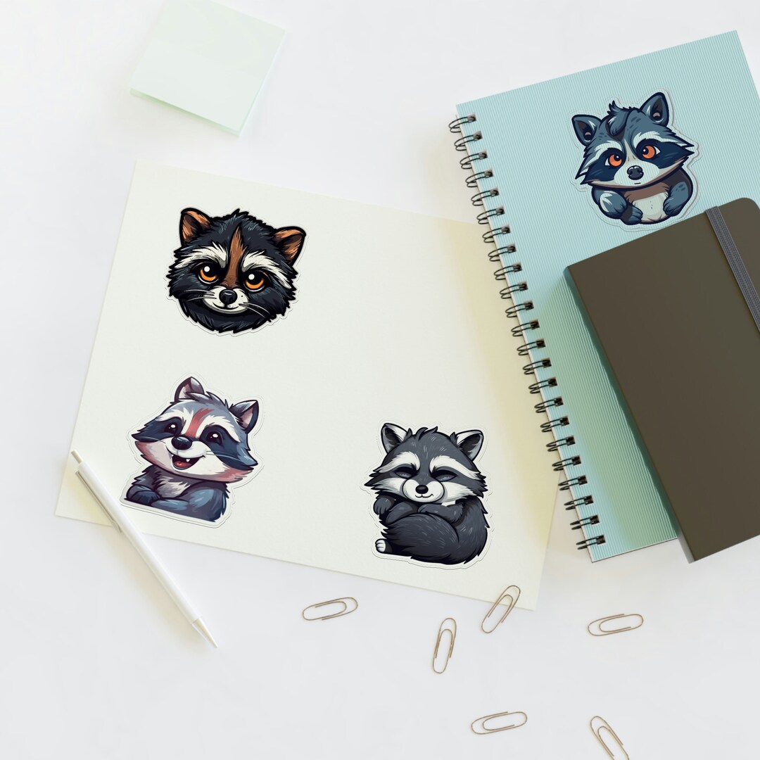 Raccoon Sticker Sheets - Etsy