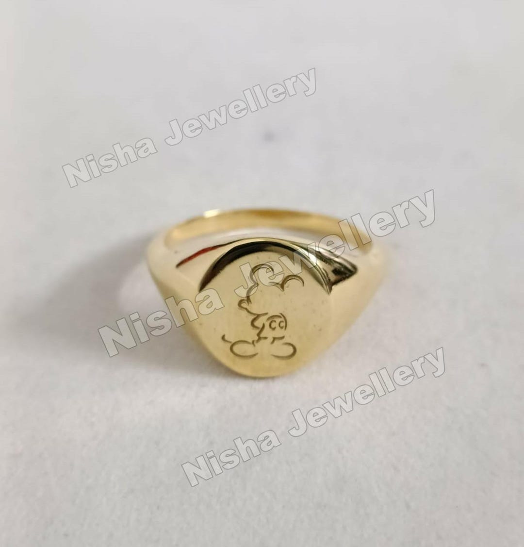 Mickey Mouse 925 Sterling Silver Signet Ring - Personalized Handmade ...
