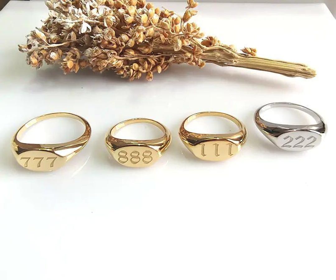 Inspire Jewelry Angel Number Rings, Personalized Custom Signet Ring ...