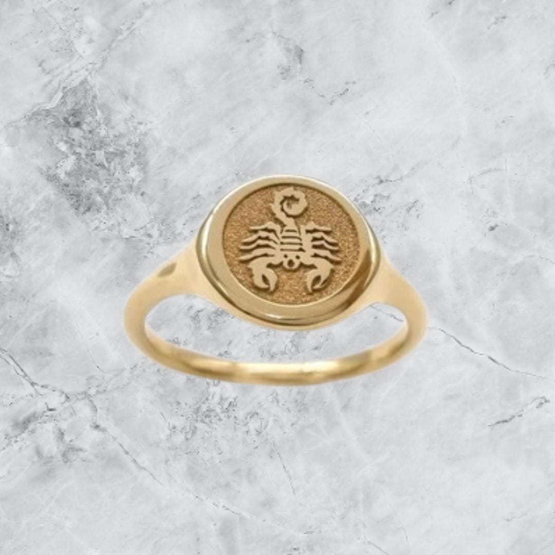 Personalized Sterling Silver Zodiac Sign Ring, Handmade Astrology Gift ...