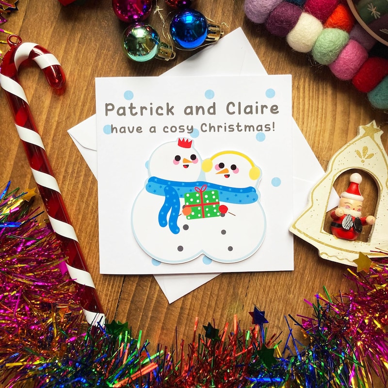 Couple Christmas Card - Etsy