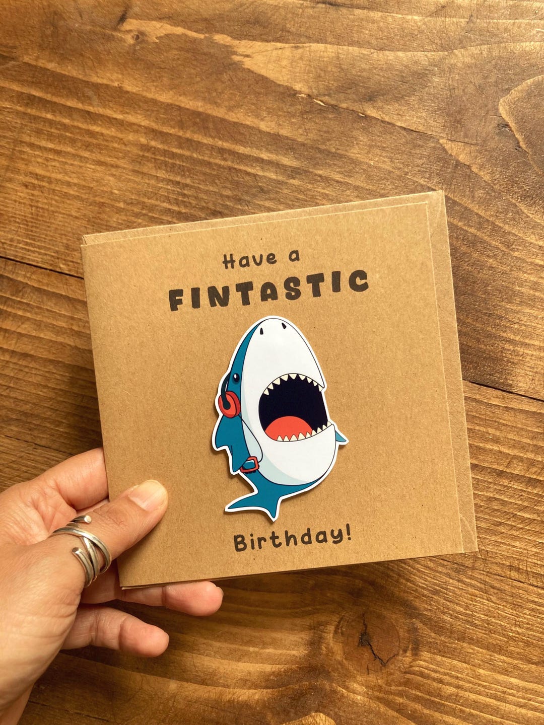 Funny Shark Fish Pun Birthday Card for Him/her-happy Birthday Card ...