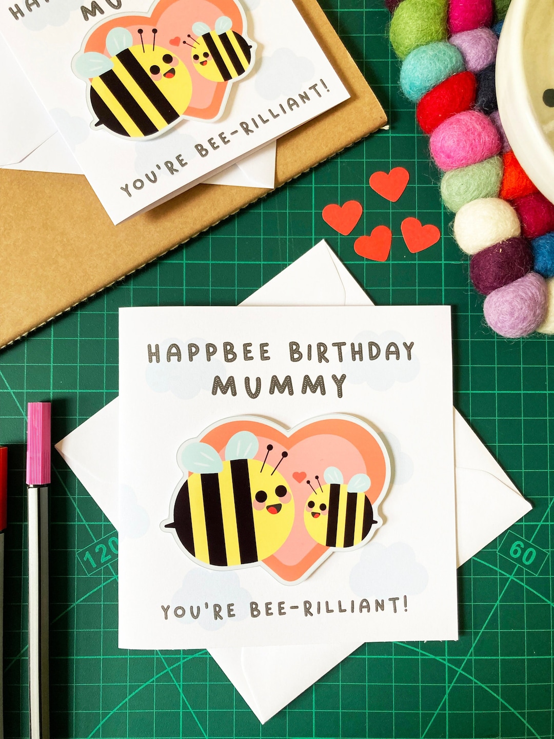 Handmade Birthday Card Mummy-mummy Birthday Card-card From Kids to ...