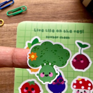 Cute Kawaii Food/vegetables Sticker Sheet-a6 Matt Vinyl Stickers ...