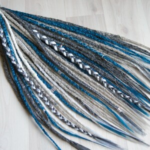 Winter Set, Dreadlock Extensions White Grey Blue Dreadlock Extensions ...