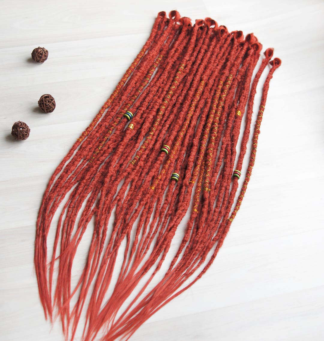 Rust Red Dreads Full Set Ginger Copper Synthetic SE or DE Dreadlock ...