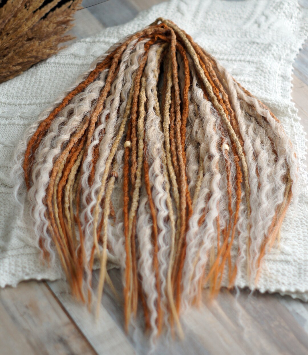 Curly Mix Synthetic Dreadlock Extensions Orange Reddish - Etsy