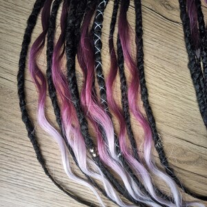 Goth Black Dreads With Blueberry Curls on Hair Tie Crochet Dreadlocks ...