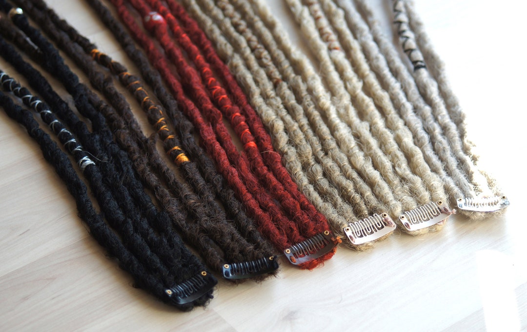 Clip in 4 Dreadlock Extensions Crochet Dreads Custom Synthetic Hair ...