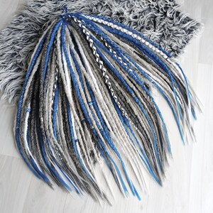 Winter Set, Dreadlock Extensions White Grey Blue Dreadlock Extensions ...
