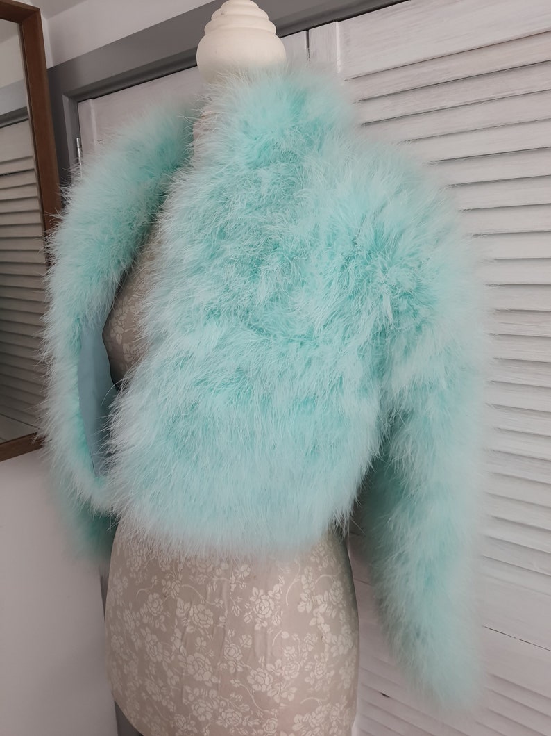 Turquoise Marabou Jacket - Etsy