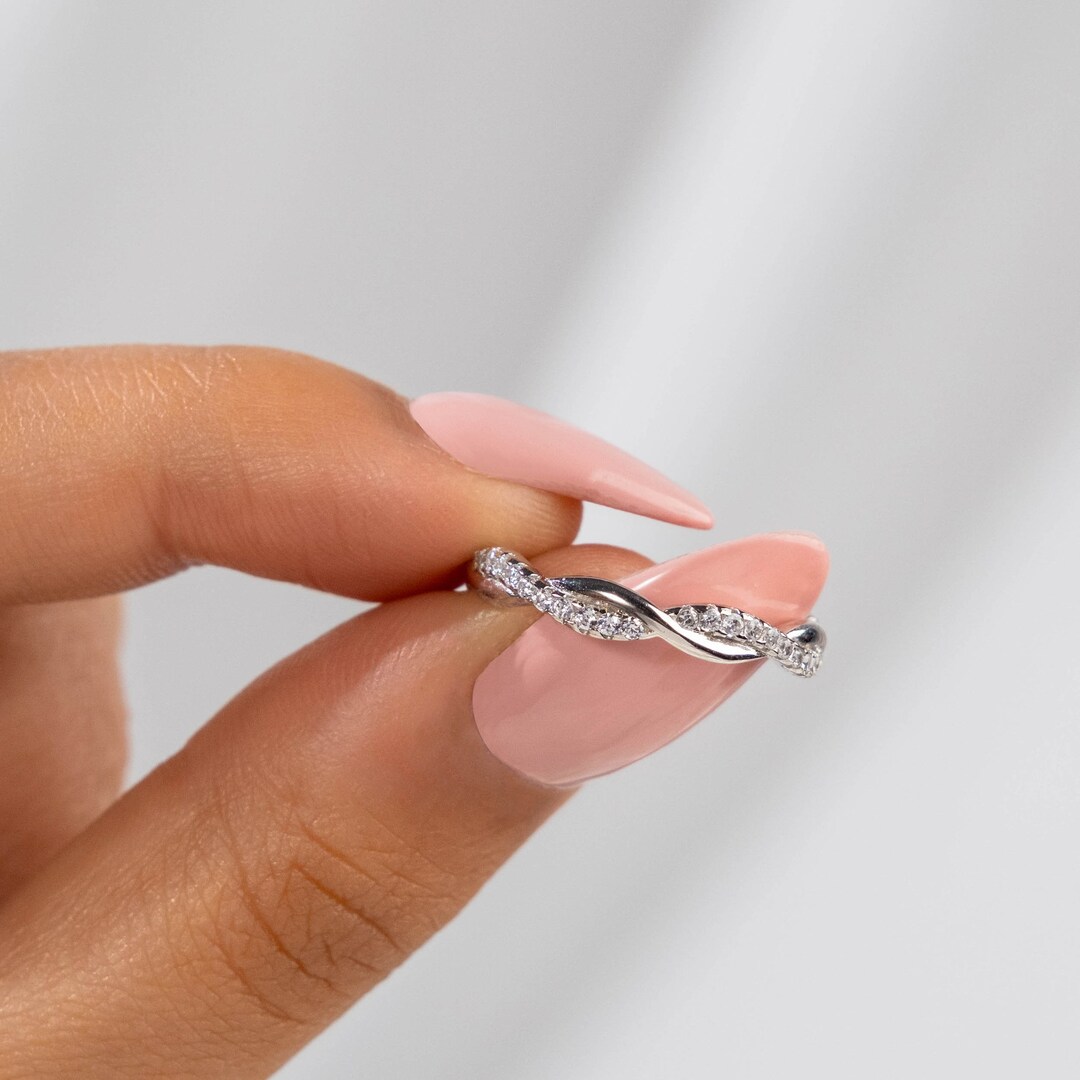 Infinity Wedding Bands Women, Engagement Ring Gift, Twisted Rope ...