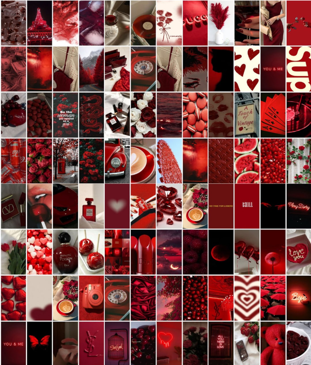 Red Aesthetic Wall Collage Digital Download 104 Pieces - Etsy