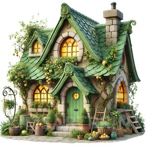 Leprechaun House Clipart PNG, Set of 10 Png, Clover House, Lucky House ...