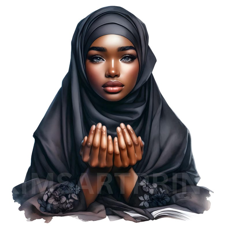 Muslim Black Girl Praying PNG Clipart, Islamic Prayer Art, Hijab Girl ...