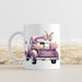 18 Easter Bunny Truck Clipart PNG, Watercolor Floral Rabbit Truck ...