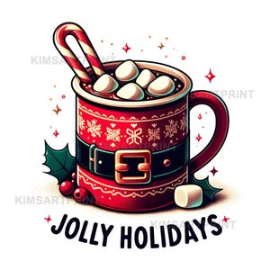 Christmas Mug Clipart, Set of 10 PNG, Festive Holiday Hot Cocoa Cup ...
