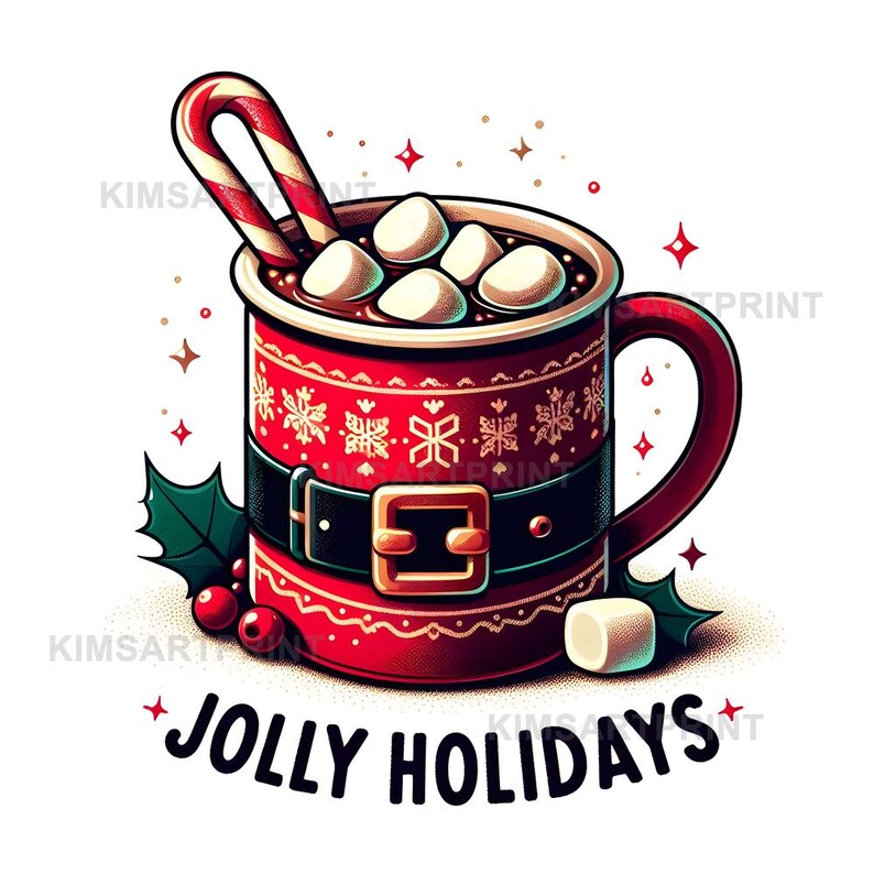 Christmas Mug Clipart, Set of 10 PNG, Festive Holiday Hot Cocoa Cup ...