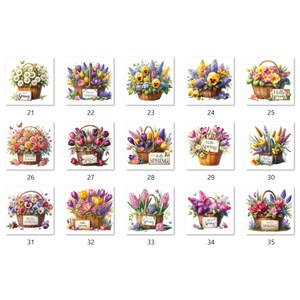 35 Spring Flowers Clipart Bundle, Watercolor Flowers Clipart, Spring ...