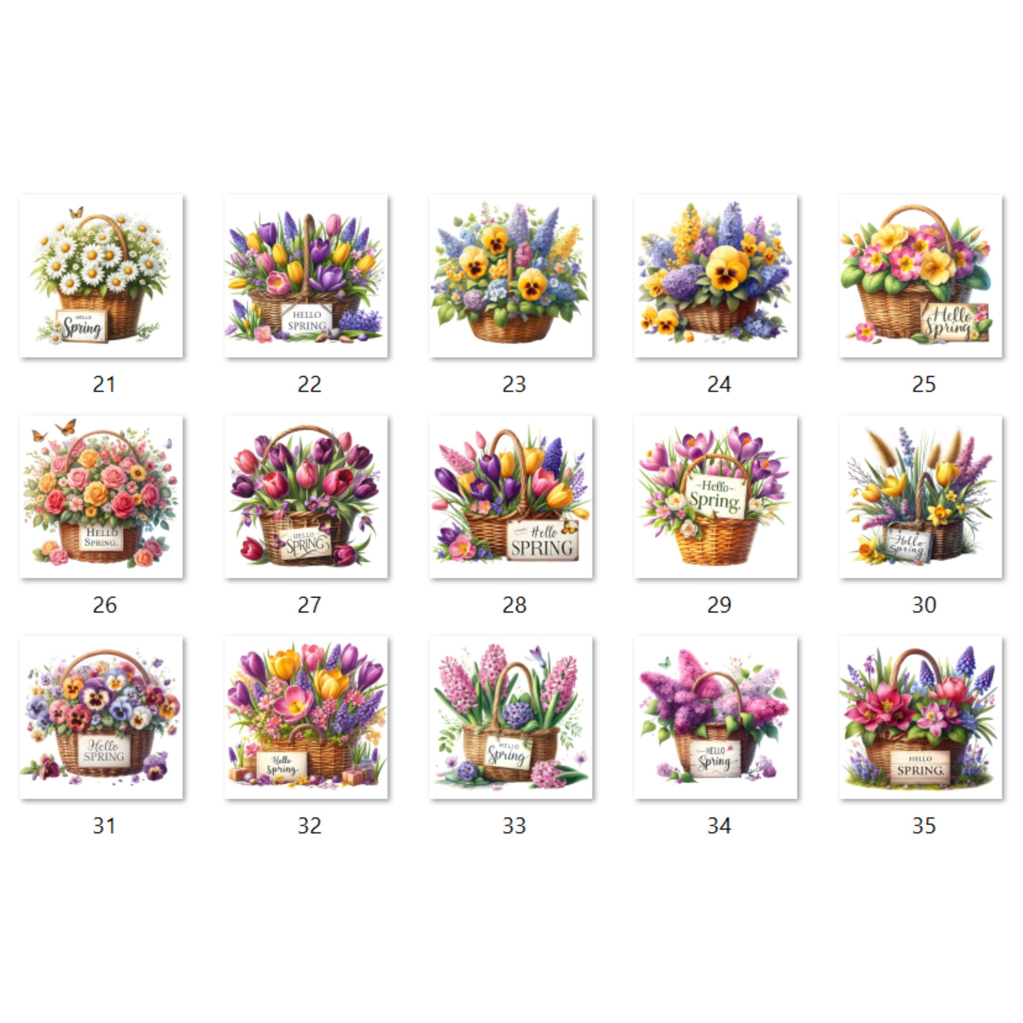 35 Spring Flowers Clipart Bundle, Watercolor Flowers Clipart, Spring ...