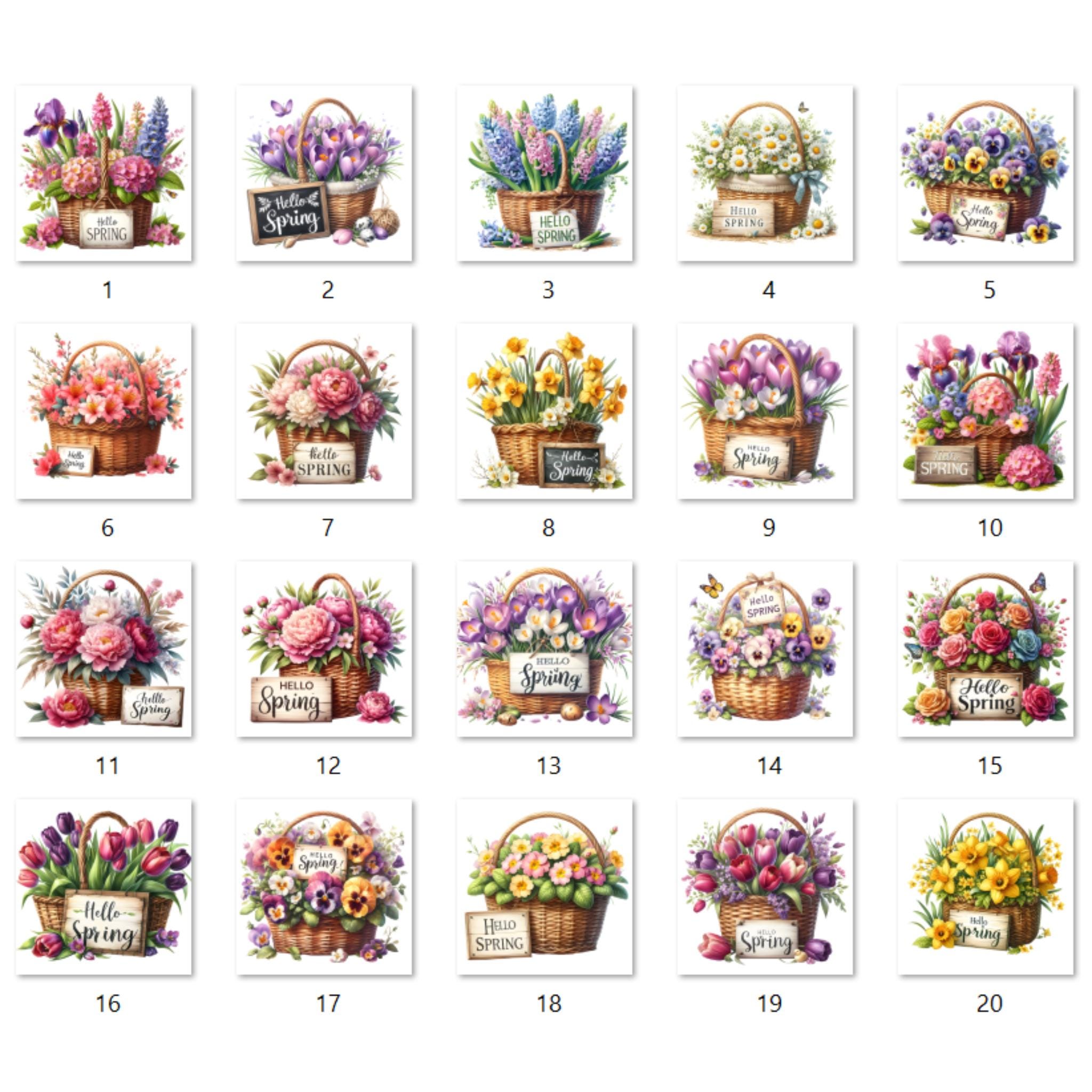35 Spring Flowers Clipart Bundle, Watercolor Flowers Clipart, Spring ...