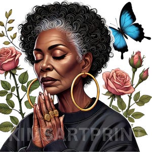 64 Black Girl Praying Clipart PNG, Women of All Ages, Woman of Faith, Praying Black Women ...