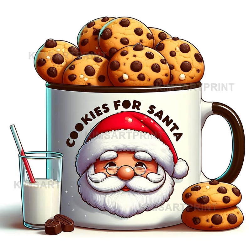 Christmas Mug Clipart, Set of 10 PNG, Festive Holiday Hot Cocoa Cup ...