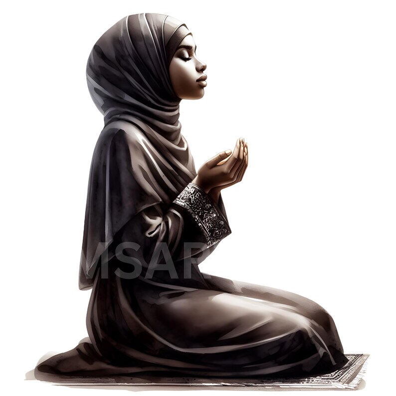Muslim Black Girl Praying PNG Clipart, Islamic Prayer Art, Hijab Girl ...