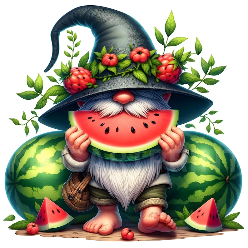 Summer Gnome Clipart Bundle, Set of 27 PNG, Gnome Png, Watercolor ...