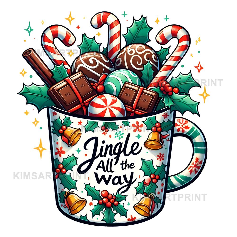 Christmas Mug Clipart, Set of 10 PNG, Festive Holiday Hot Cocoa Cup ...