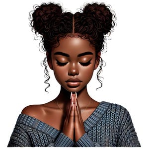 64 Black Girl Praying Clipart PNG, Women of All Ages, Woman of Faith, Praying Black Women ...