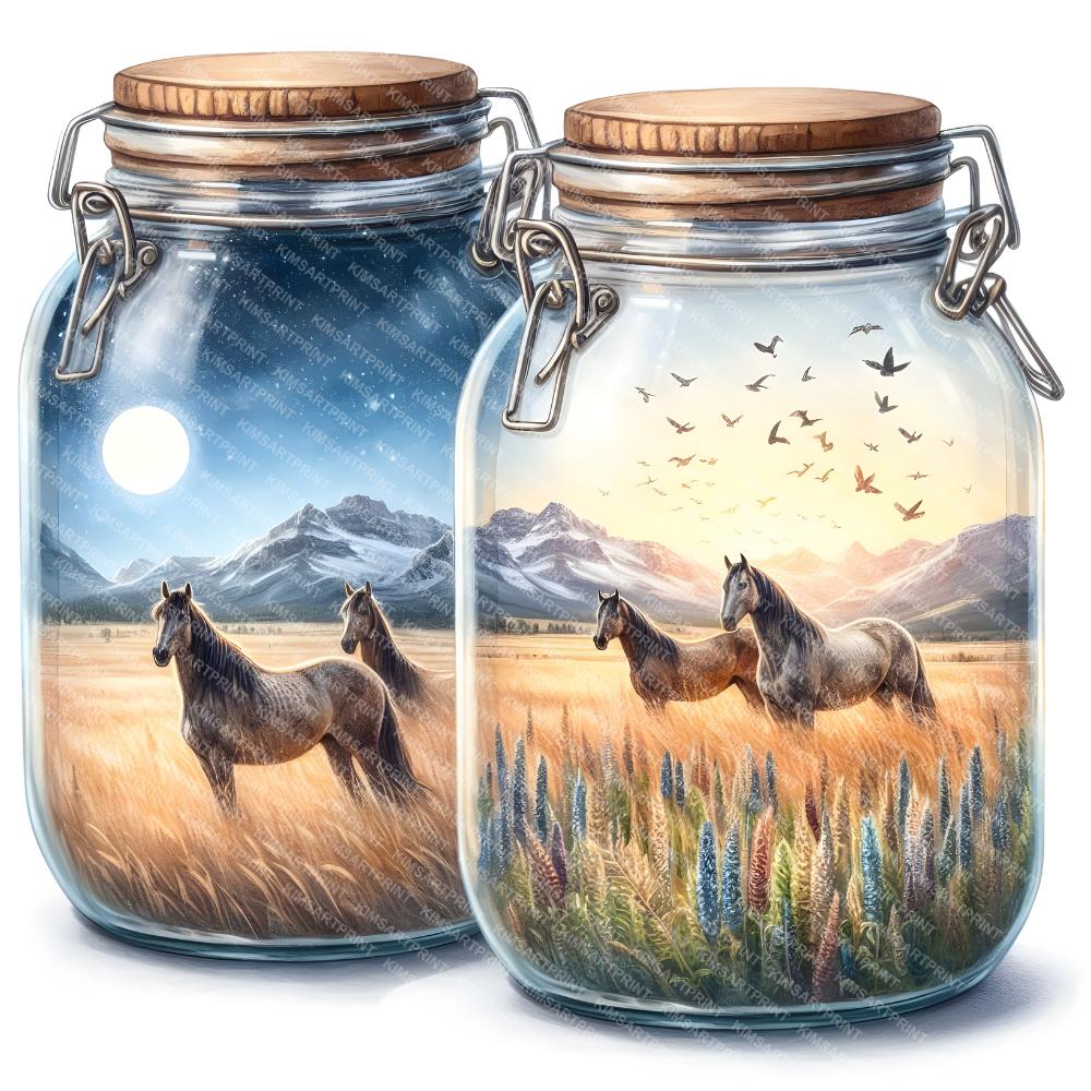 Summer Magic Jar Clipart Bundle, Set of 18 JPEG, Magic Graphics, Beach ...