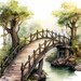 Magic Fairy Forest Bridge Watercolor Clipart, Watercolor Magic Forest ...