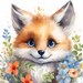 Cute Baby Fox Watercolor Clipart Bundle, Funny Fox Clipart, Sublimation ...
