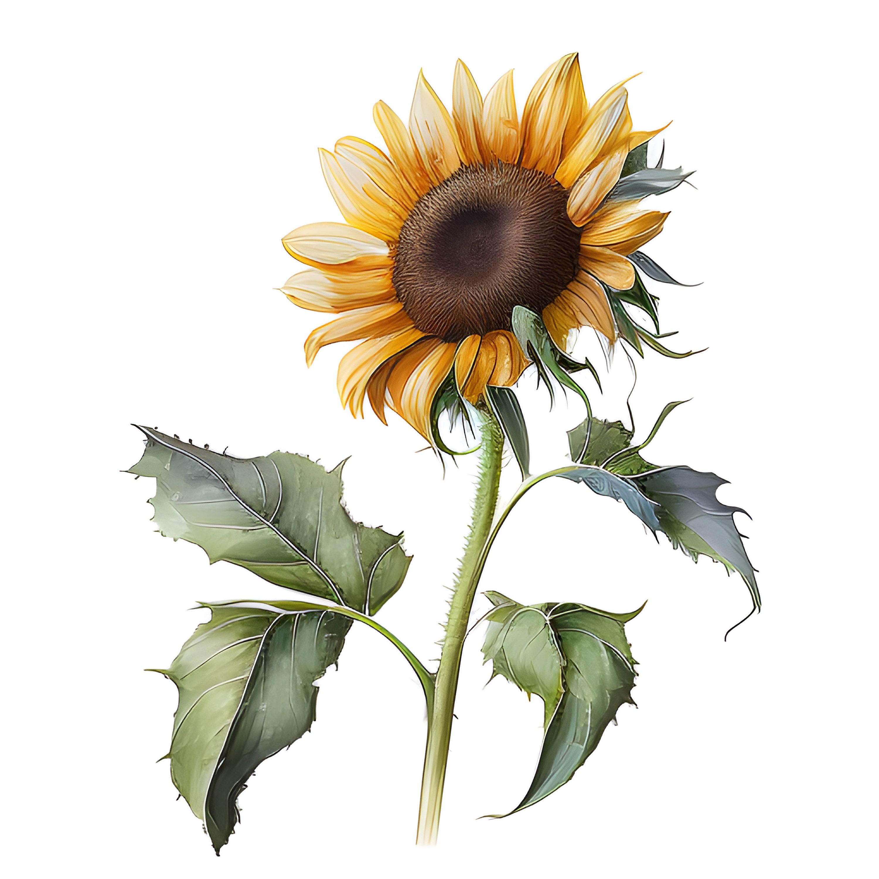 Sunflower Watercolor Clipart, Watercolor Floral Clipart, Sunflower ...
